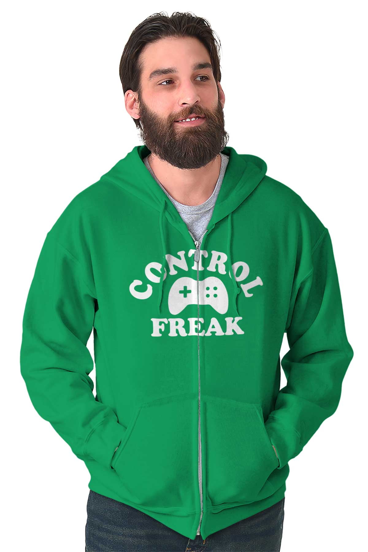 Control Freak Controller Geek Gamer Zip Up Hoodie Men's Women's Brisco ...