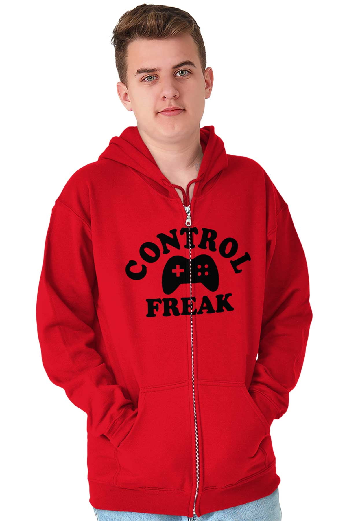 Control Freak Controller Geek Gamer Zip Up Hoodie Men's Women's Brisco ...