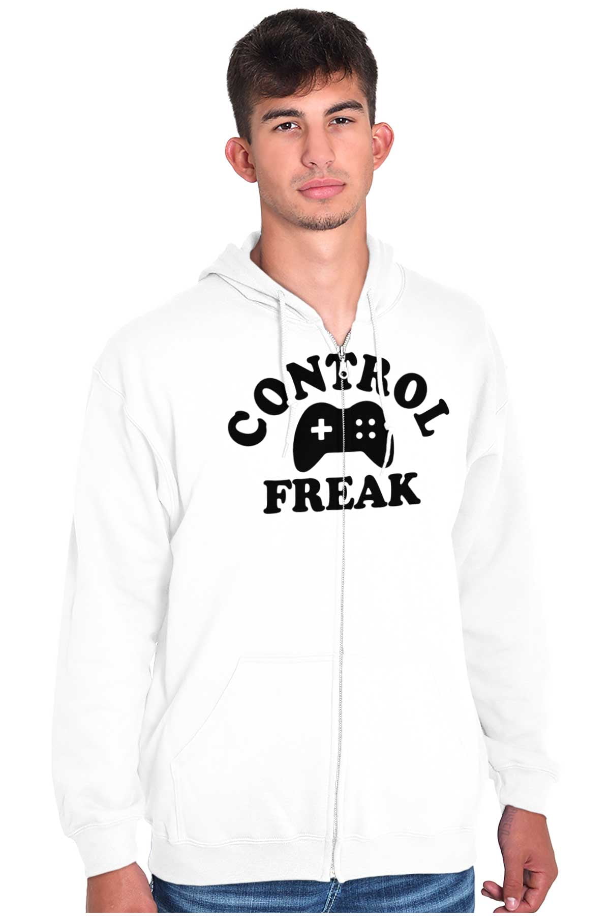 Control Freak Controller Geek Gamer Zip Up Hoodie Men's Women's Brisco ...