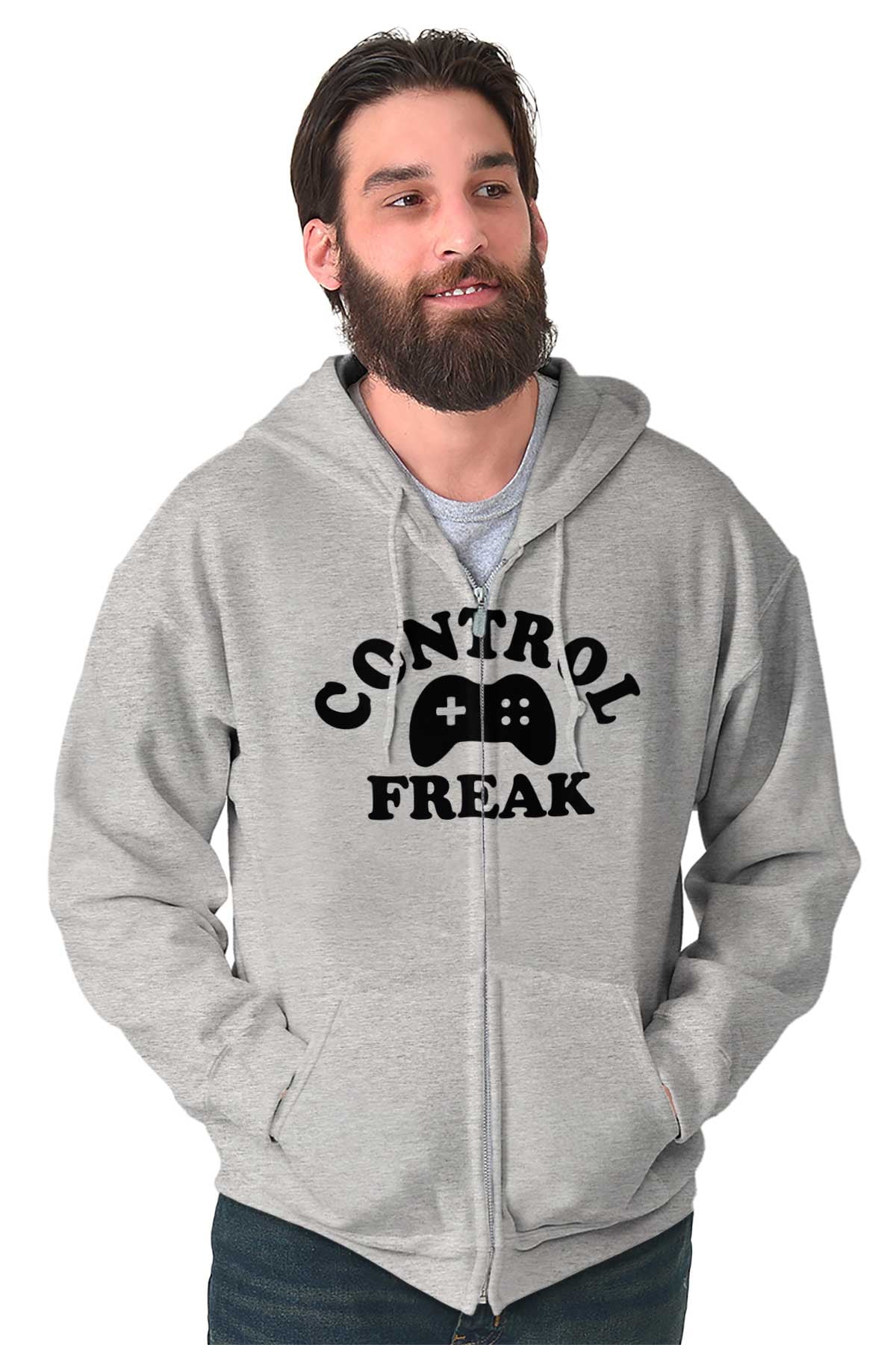 Control Freak Controller Geek Gamer Zip Up Hoodie Men's Women's Brisco ...