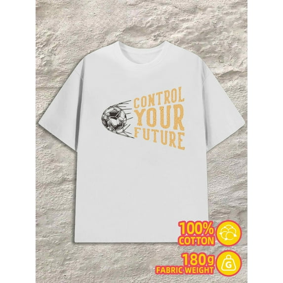 Control Your Future men white 180G 100% Cotton Daytime and weekend wear ...