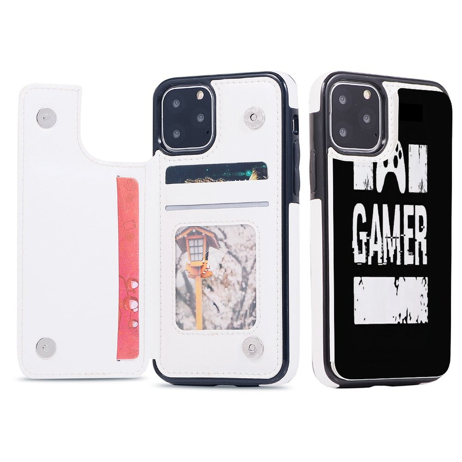 Control Game Leather Wallet Case for iPhone 16 15 14 13 12 11 Pro Max ...