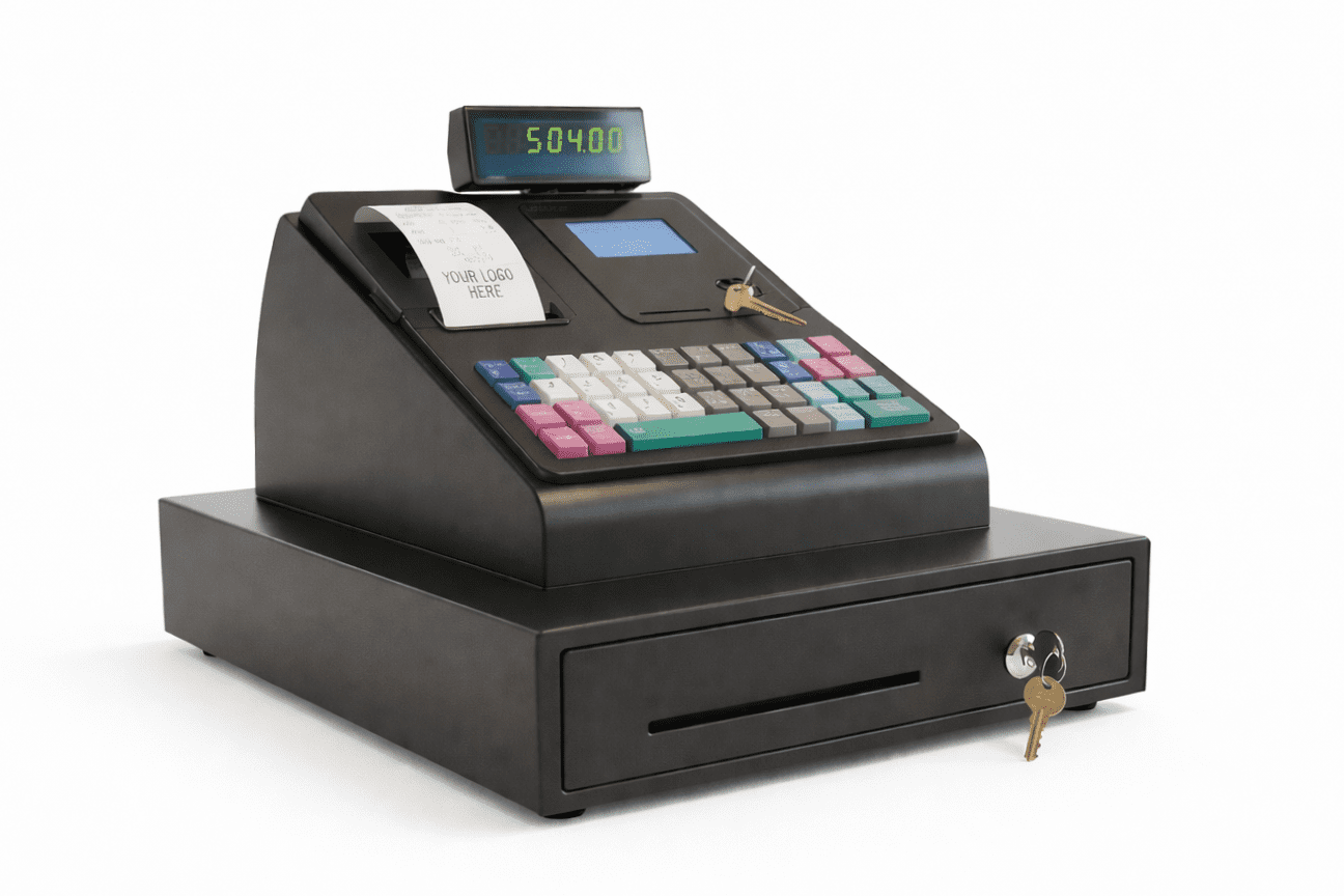 Control-Key Cash Register with Serial Port and Custom Receipt Header ...