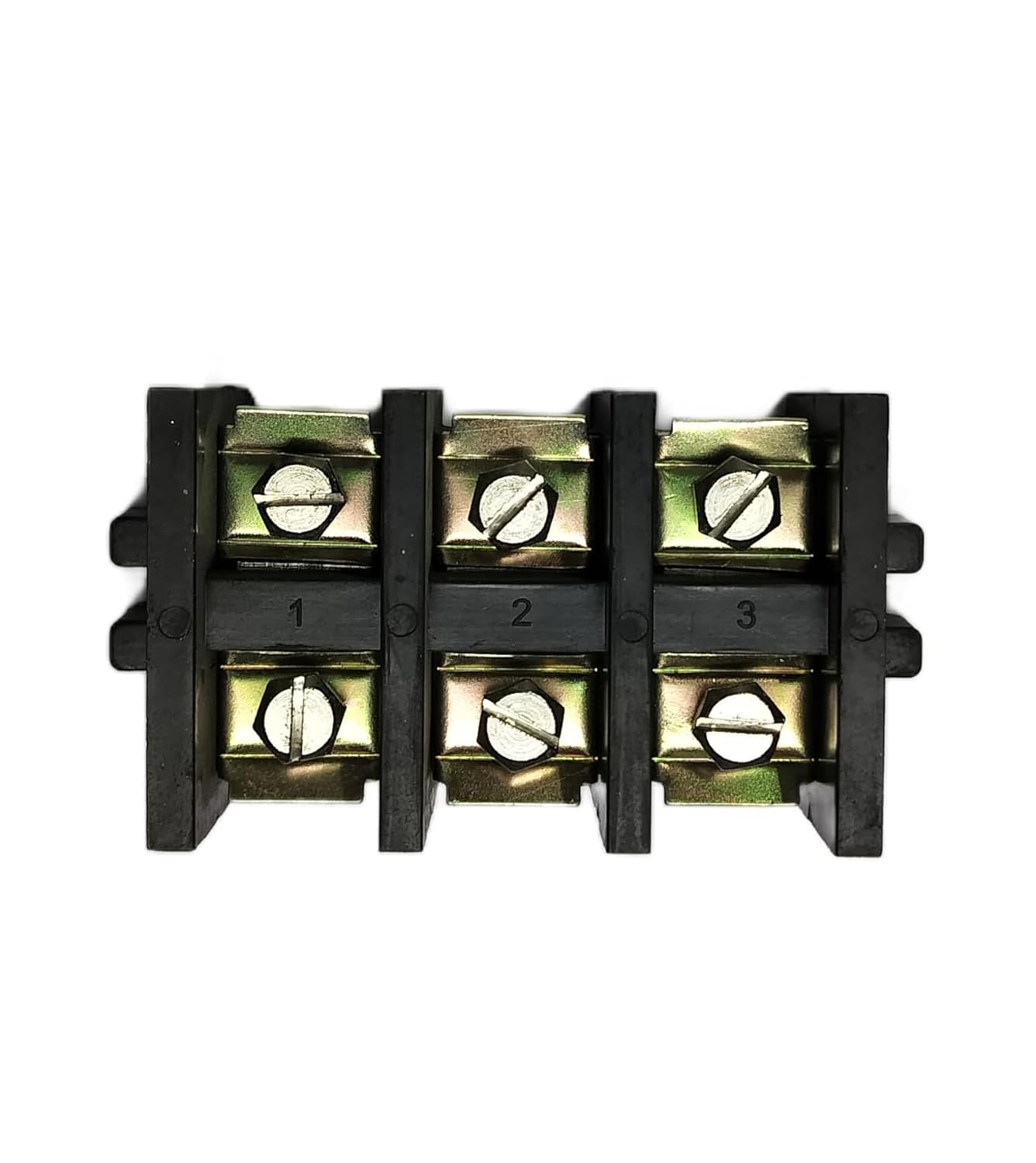 Control Panel 100A 3 Way Open Type Bakelite Connector Strip Double Row Barrier Black Terminal ...