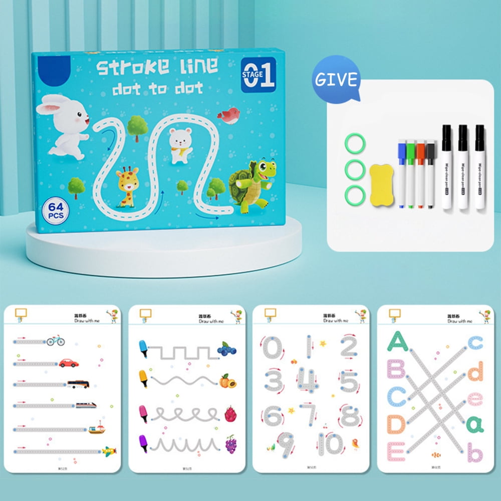 Control Pen Training Books Educational Toys Set Erasable Concentration ...