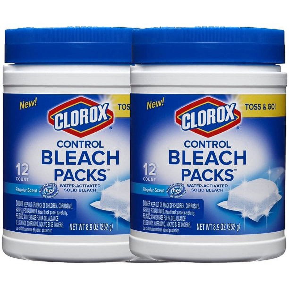 Control Regular Bleach Packs, Water Activated Solid Bleach, Toss and Go ...