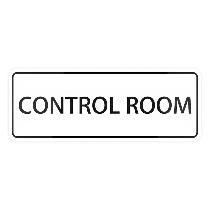 Control Room Sign, 10 X 3 Inch Acrylic Plastic Sign With Symbols, Self ...