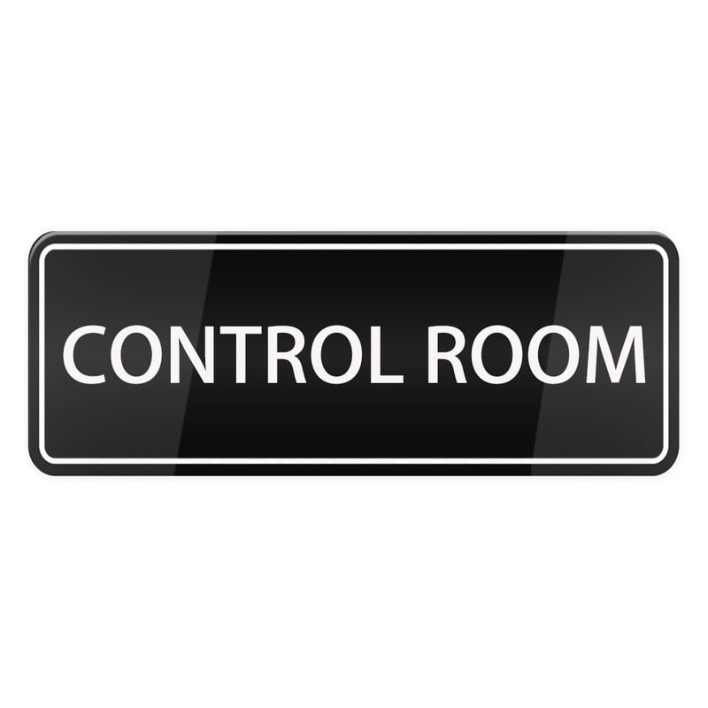 Control Room Sign, 10 X 3 Inch Acrylic Plastic Sign With Symbols, Self ...