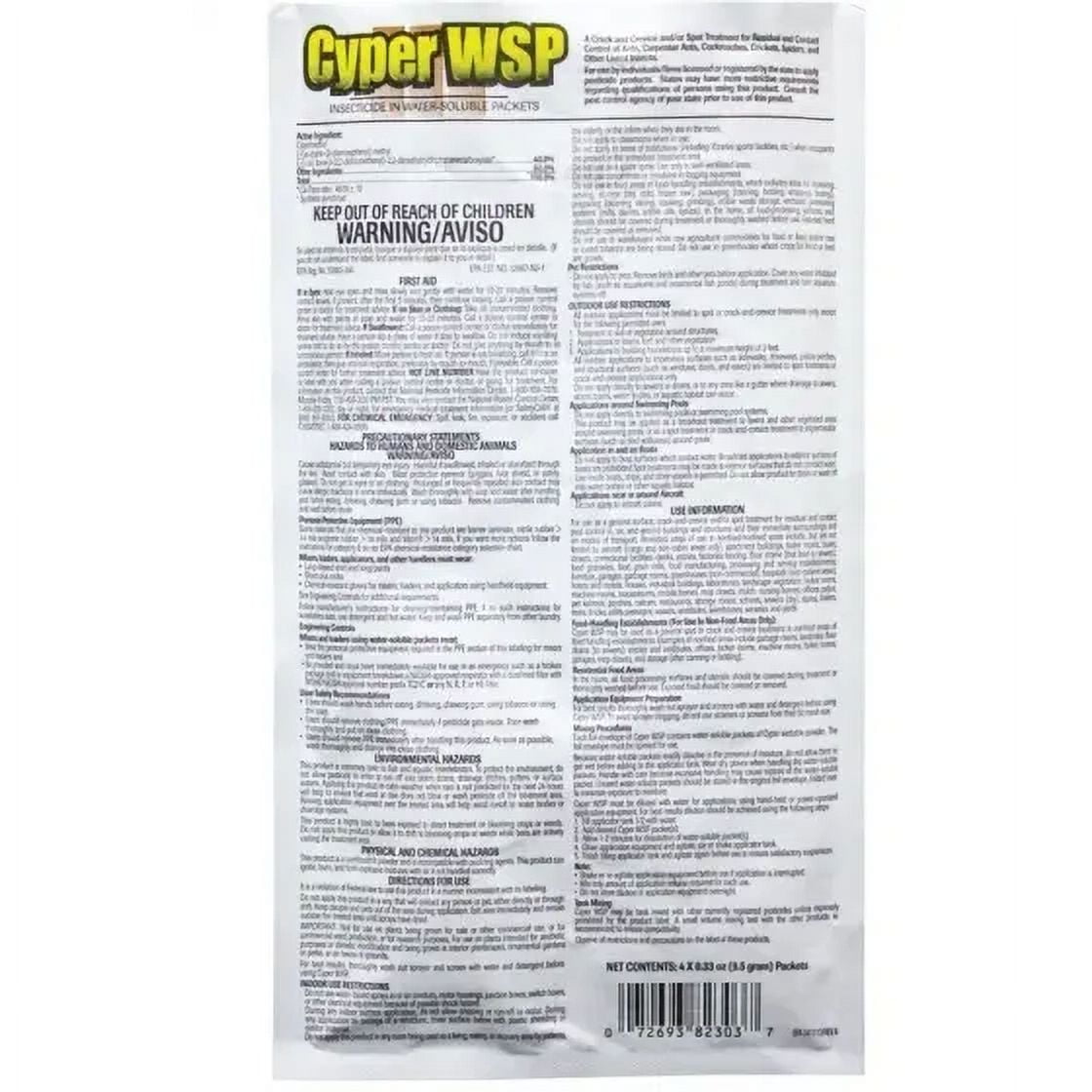 Control Solutions 82300001 Cyper WSP Water Soluble Insecticide Packet ...