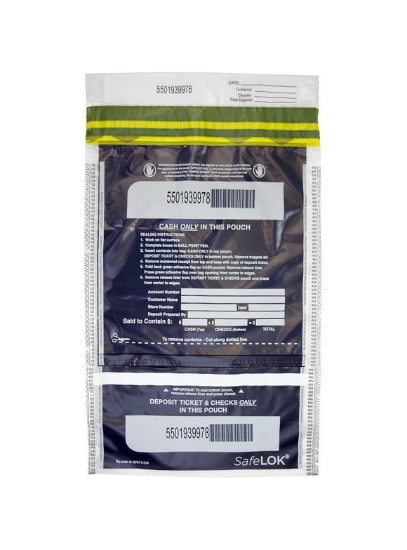 Money Deposit Bags in Money Handling | Clear - Walmart.com