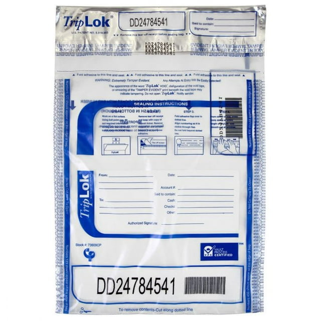 ControlTek TripLok 9"x12" Clear Deposit Bag 100-Pack 585028 - Walmart.com