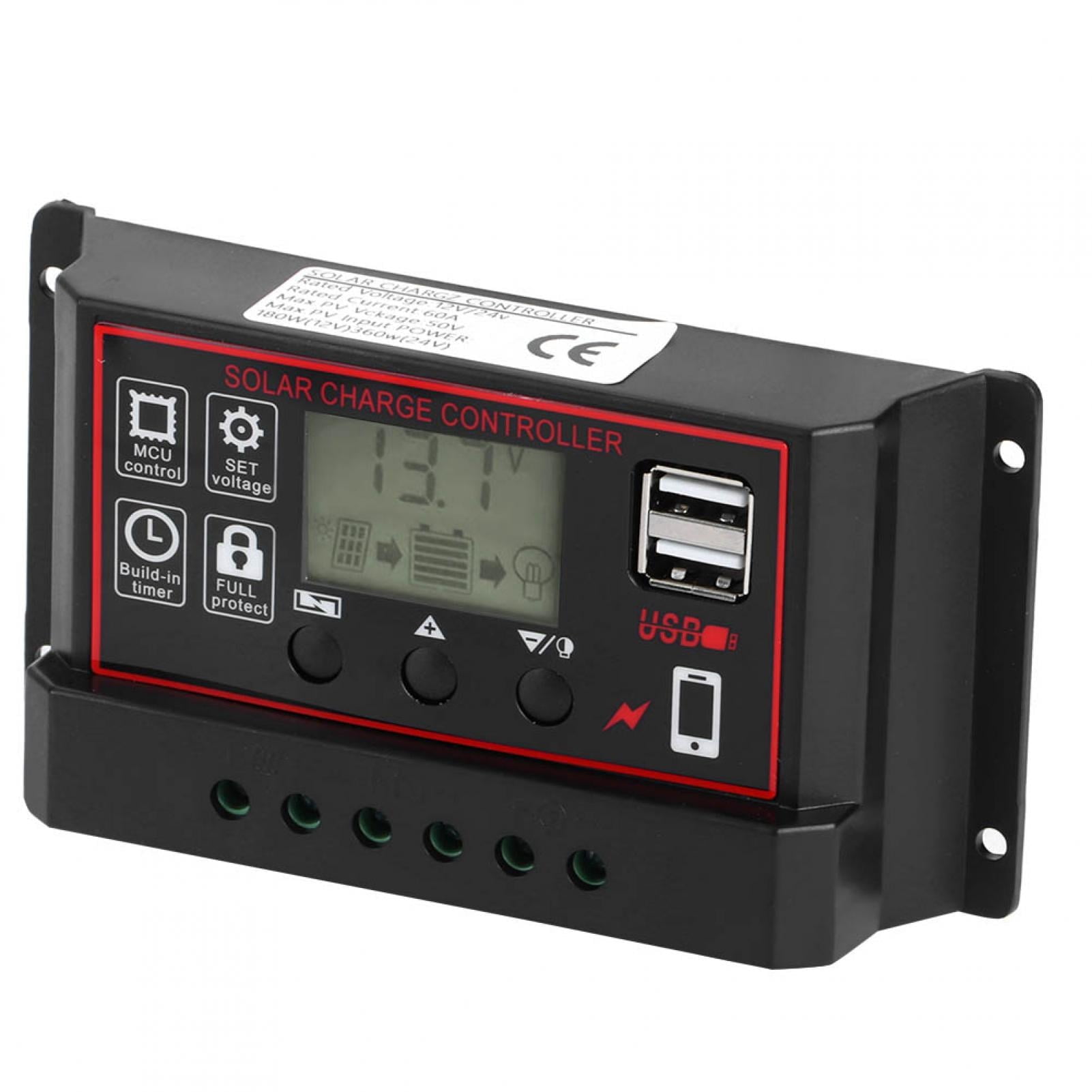 12V/24V 60A Smart Digital Display Renewable Energy Controller - Walmart.com