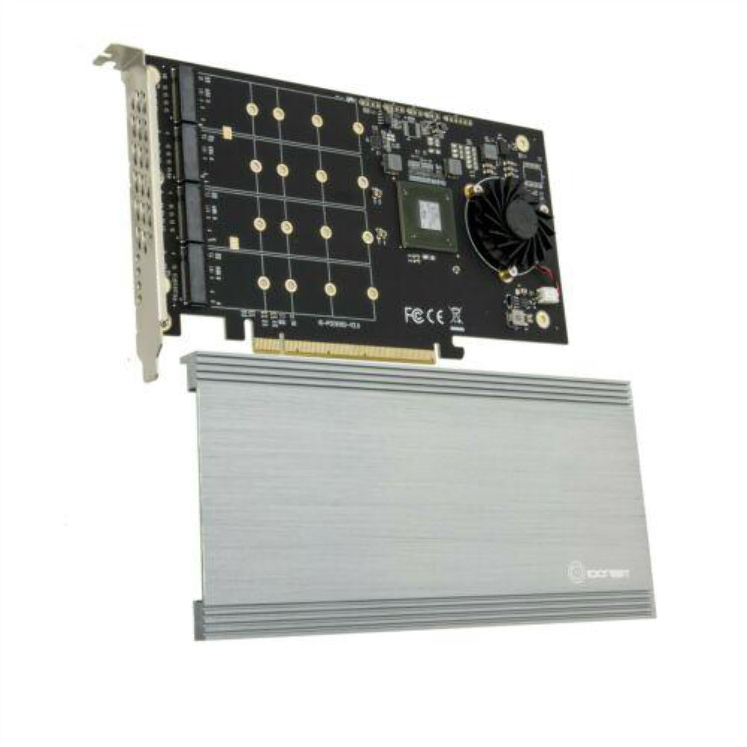 Controladora Quad M.2 M-key NVMe Slot PCIe 3.0 x16 Bifurcation Riser ...