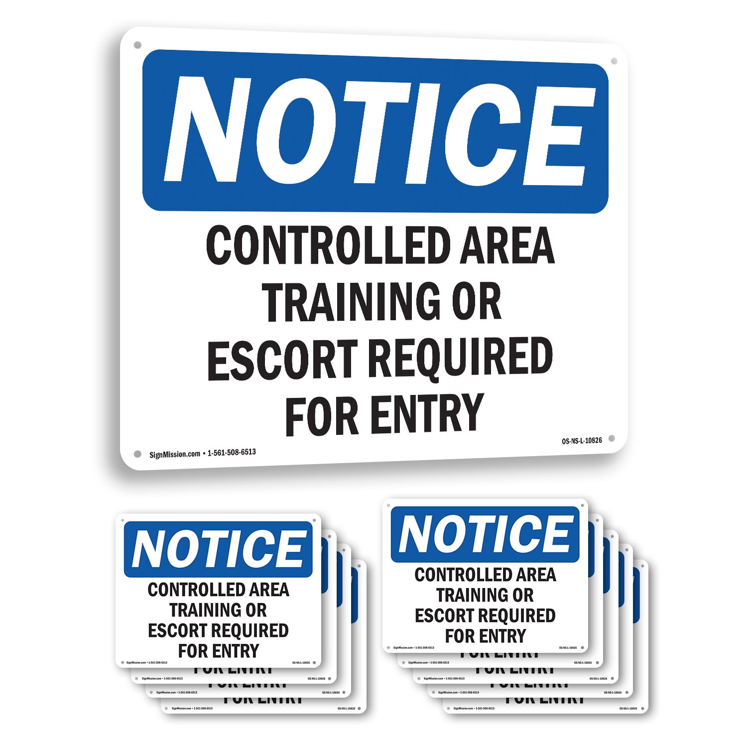 Controlled Area Training Or Escort Required OSHA Notice Rigid Plastic ...