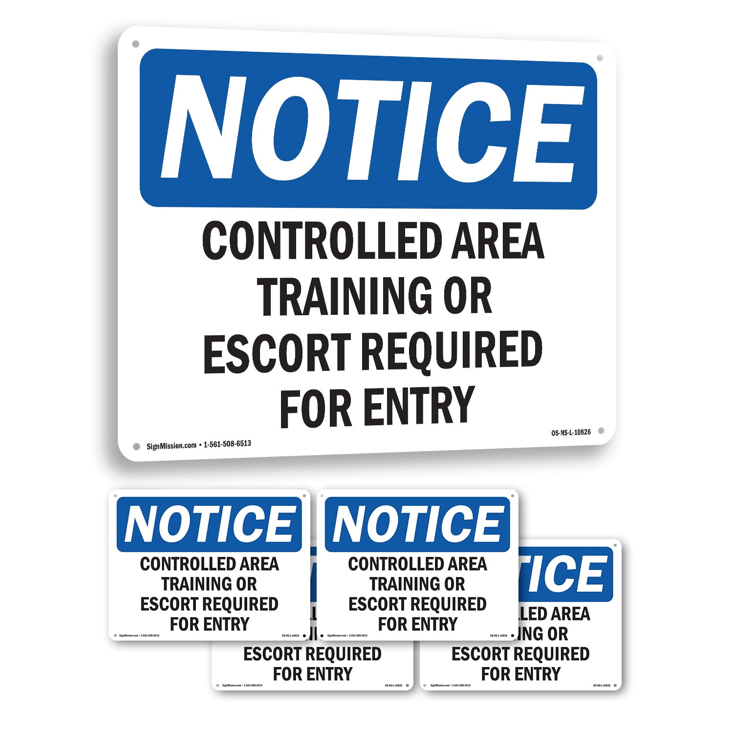 Controlled Area Training Or Escort Required OSHA Notice Rigid Plastic ...