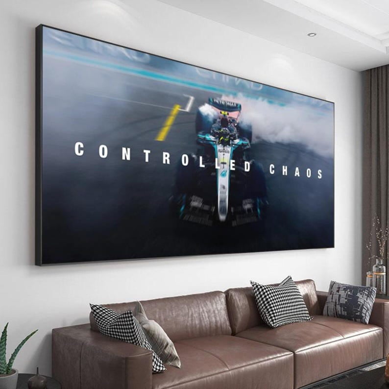 Controlled Chaos Lewis Hamilton Formula 1 Canvas Print Motivational F1 ...