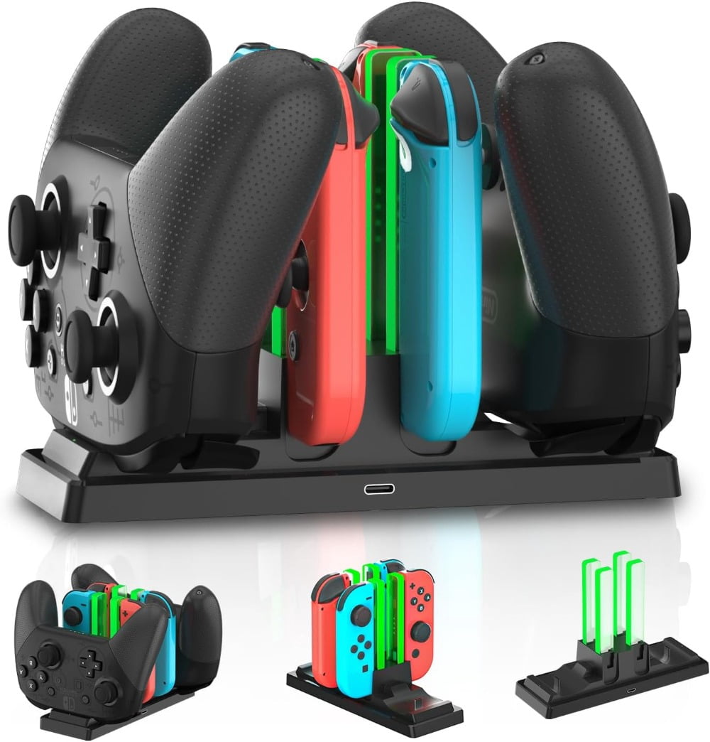 Controller Charger Dock for Switch, 6-in-1 Charging Station for Switch ...