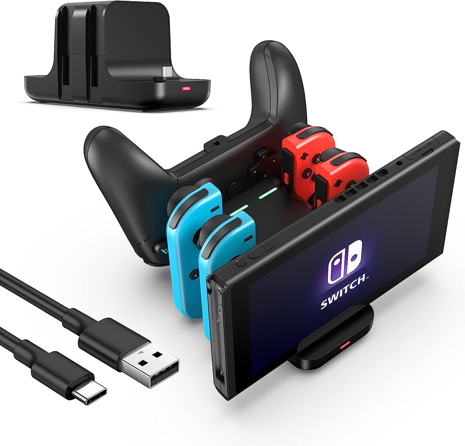 Controller Charger for Nintendo Switch, OLED, Lite, 6 in 1 JoyCon and ...