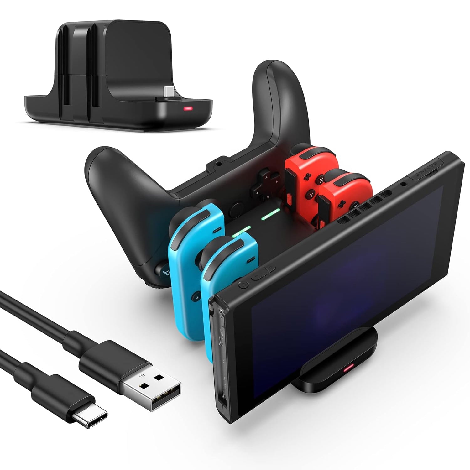 Controller Charger for Nintendo Switch, OLED, Lite, 6 in 1 JoyCon and ...