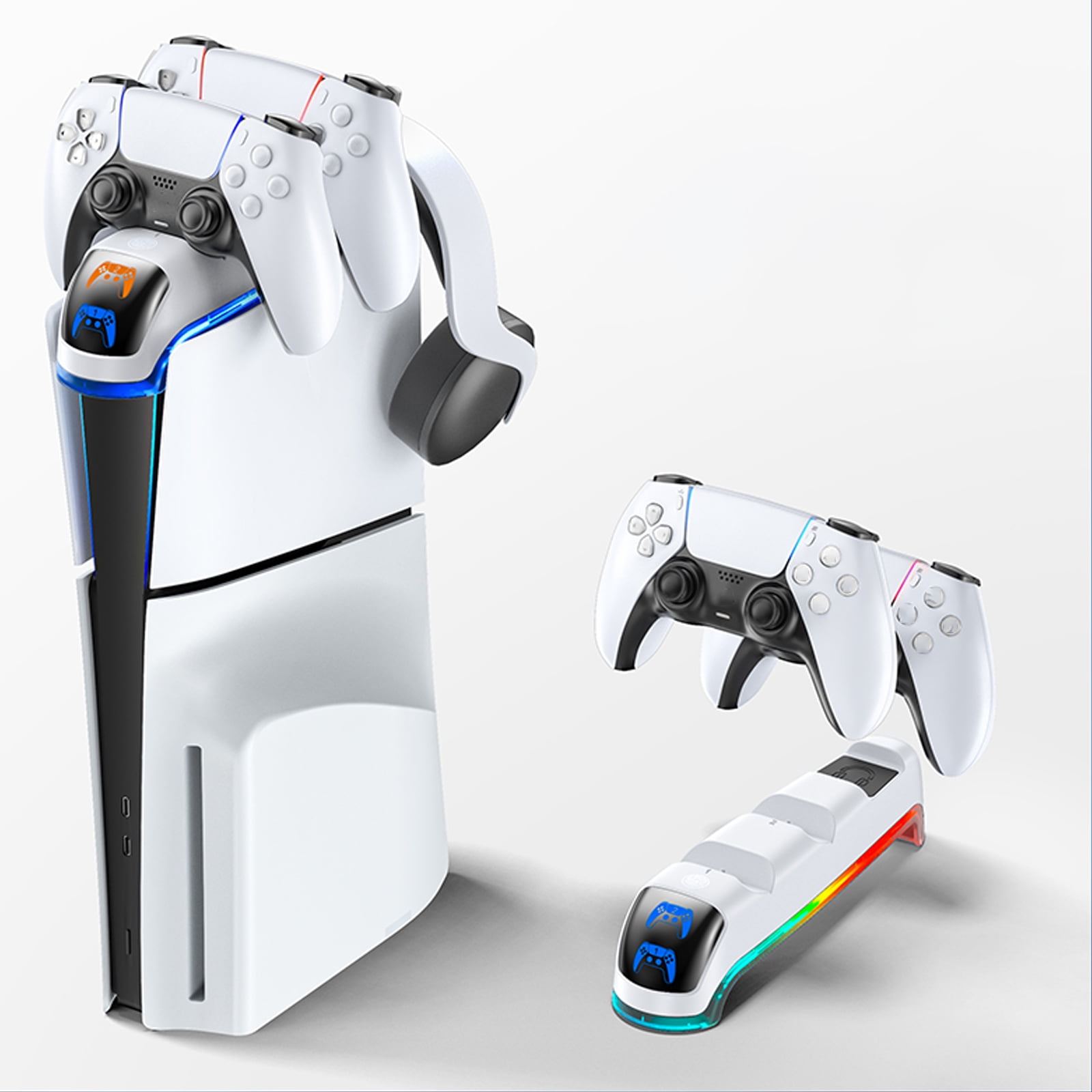 Controller Charger for PS5 Slim with Headphone Stand, Charging Station ...