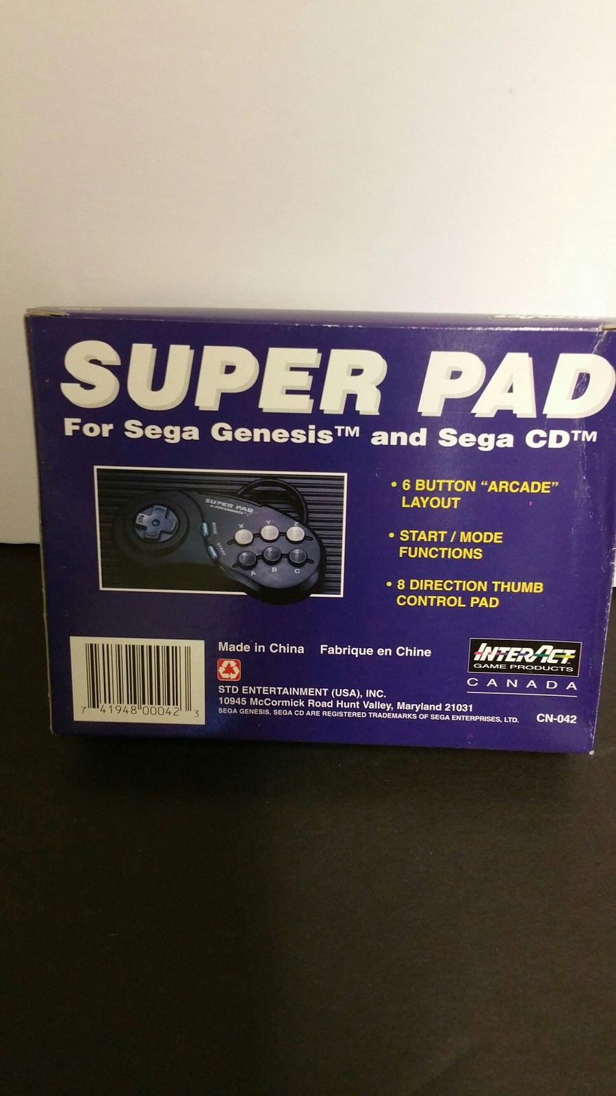 Controller Game pad for Sega Genesis & Sega CD Interact 6 Button Super ...