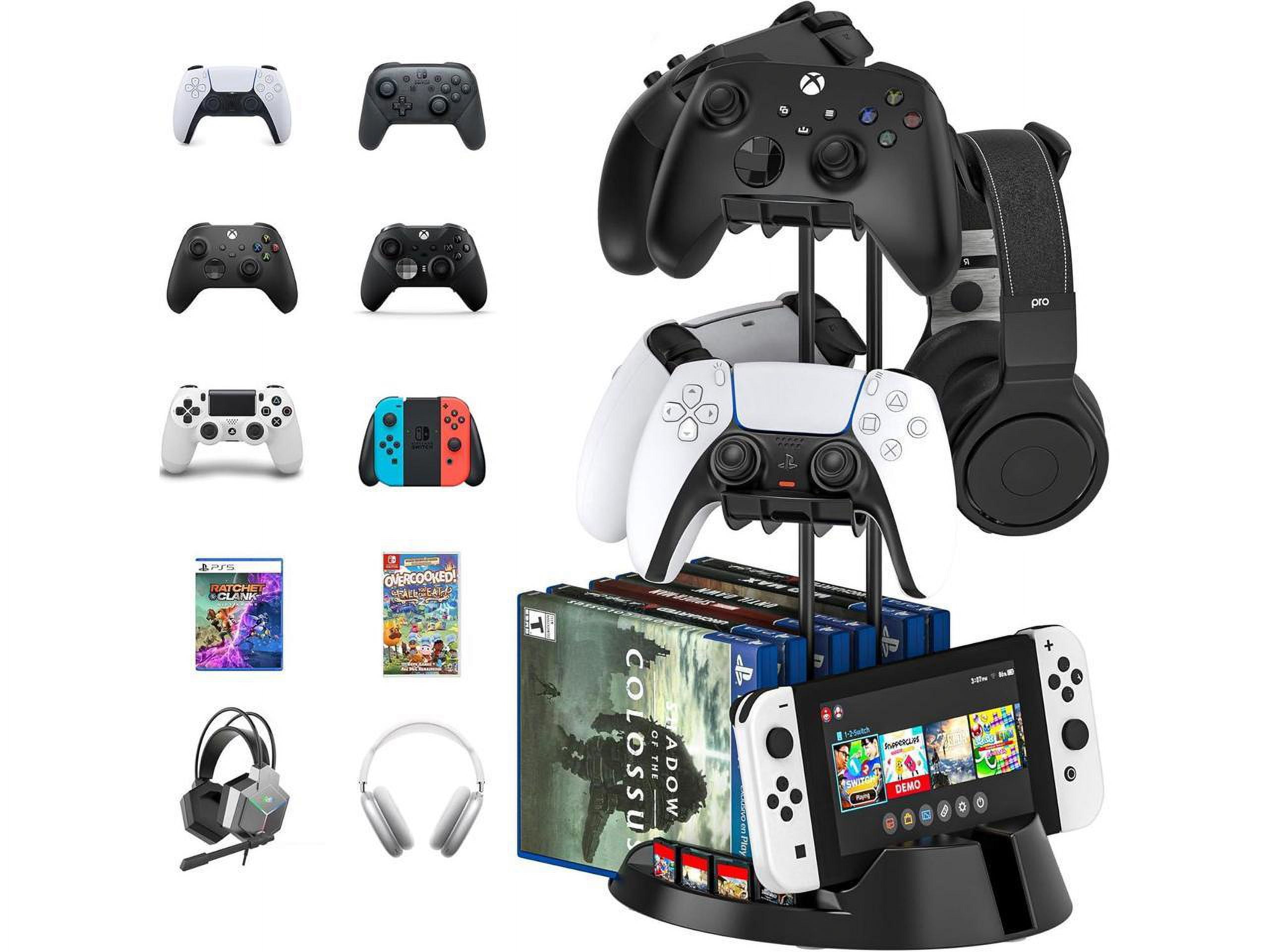 Controller Holder with Organizer Base, 2 Tiers Desk Gaming Controller ...