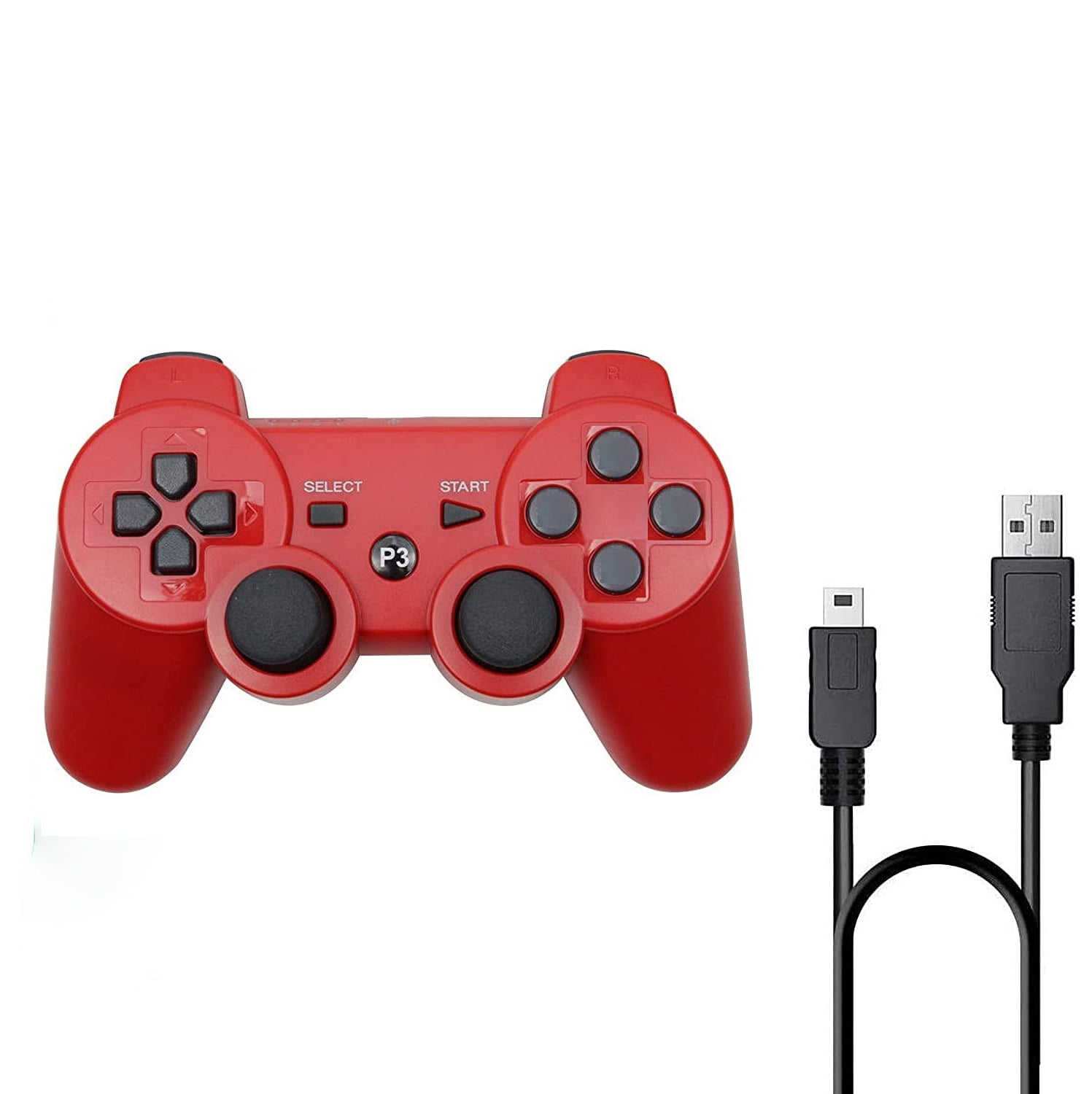 Wireless PlayStation 3 Controller, Bluetooth, Rechargeable with Double ...