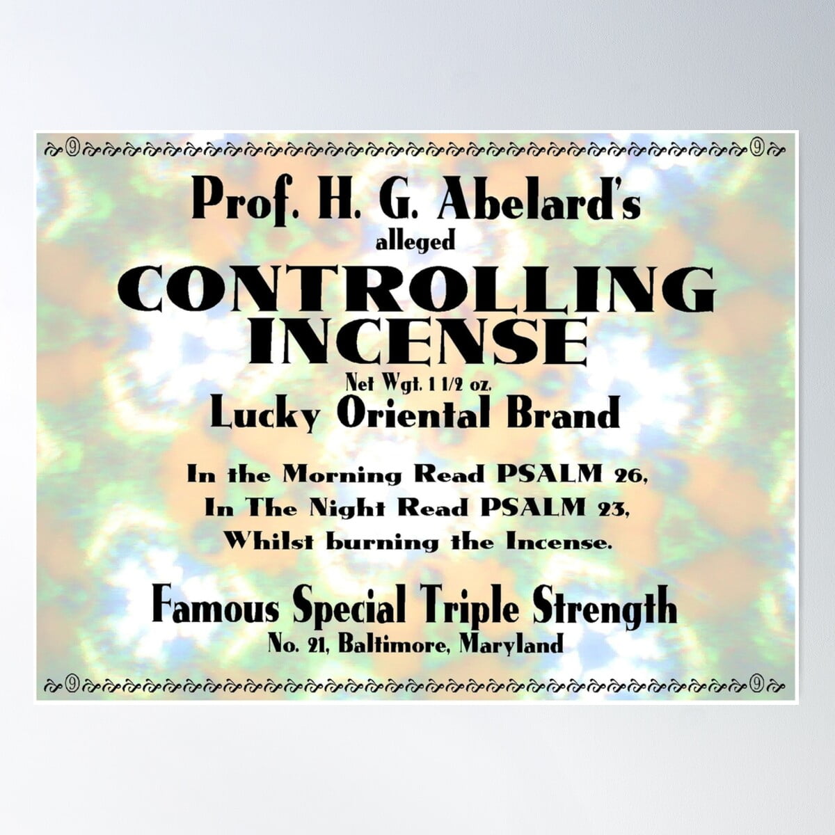 Controlling Incense Poster Wall Art, Modern Wall Decor For Living Room ...