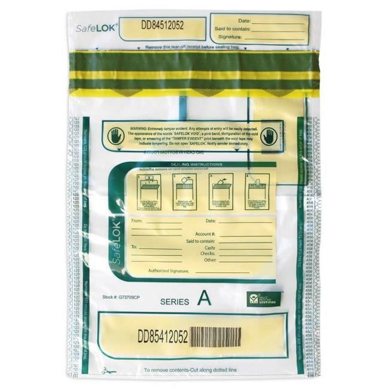 Controltek 585088 9 x 12 in. Safelok Dep Bag with Pocket, Clear - 500 ...