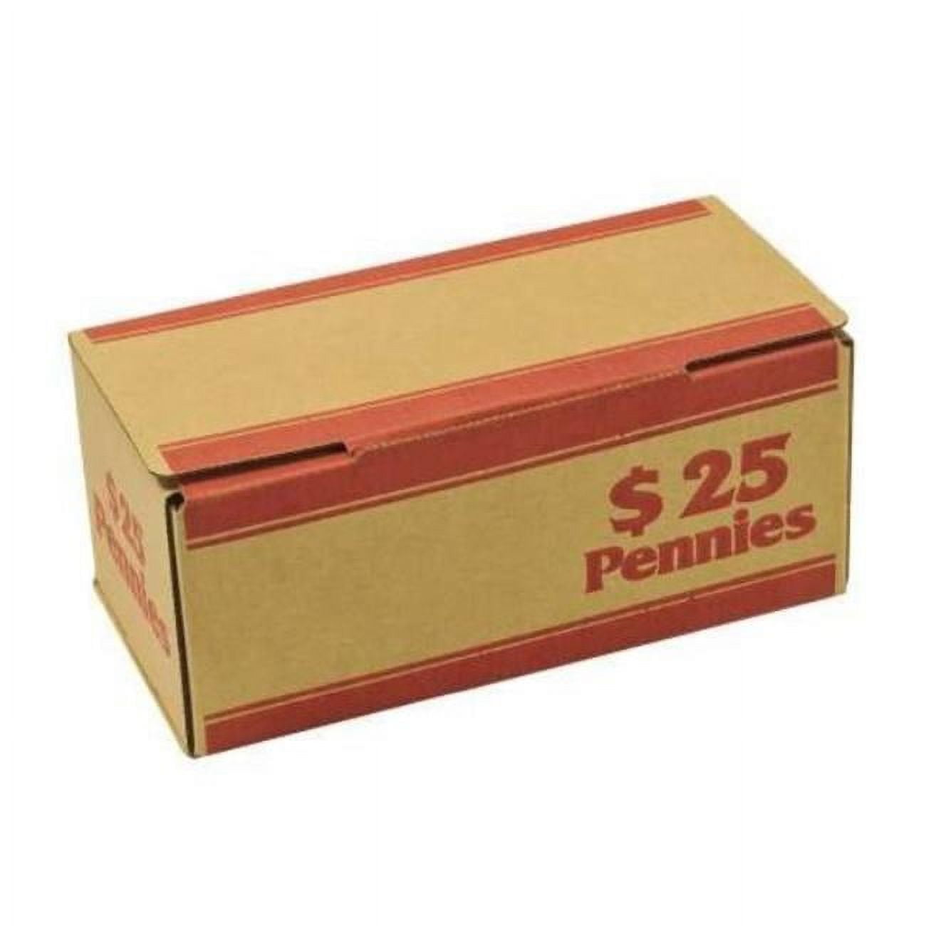 Controltek Dollar 25 Pennies Die-Cut Coin Box, Red - 50 Count - Walmart.com