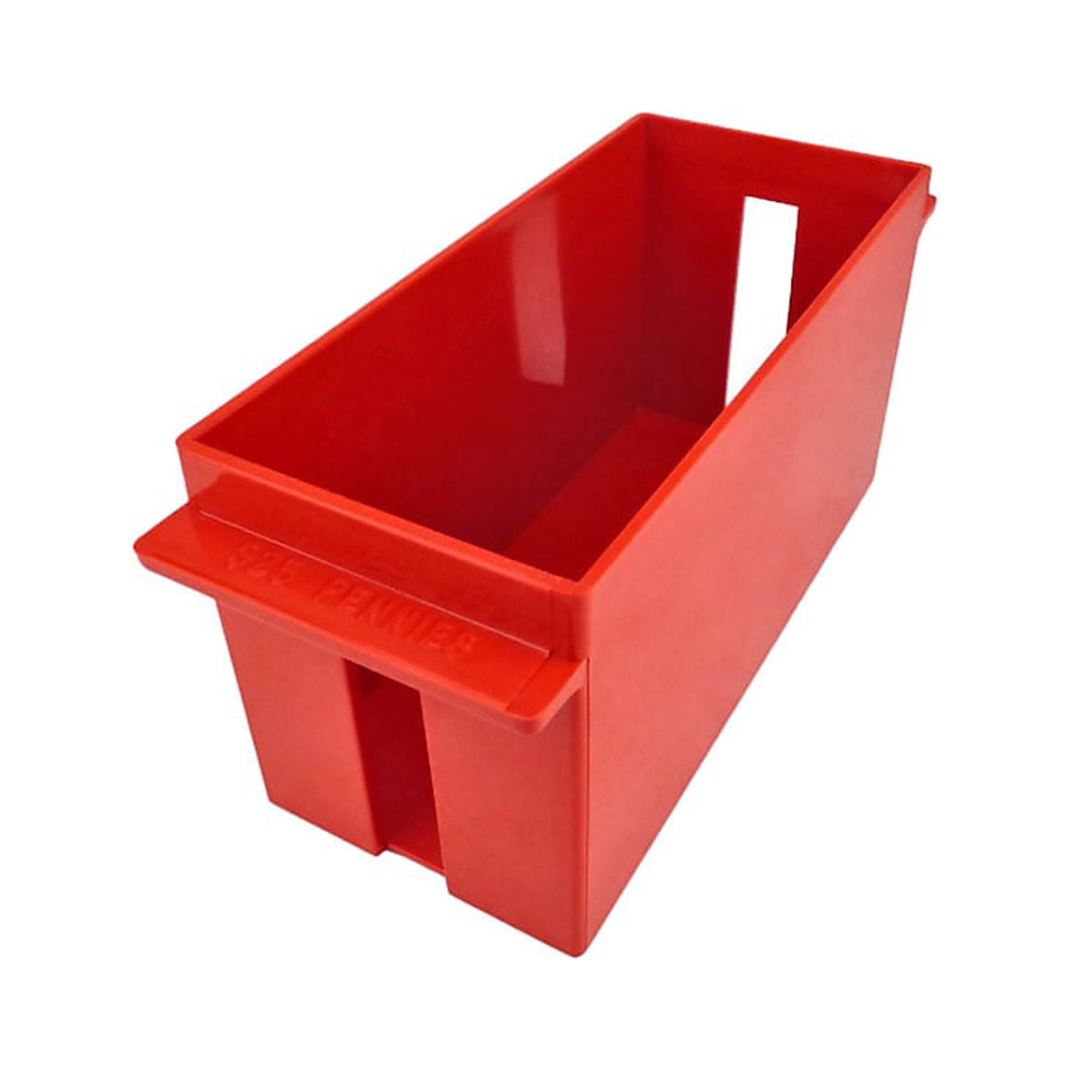 Controltek Extra-Capacity Stackable Pennies Coin Tray Plastic Red ...