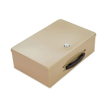 MMF Metal Lockable Security Box Safe for Papers, Insulated Steel, Sand ...