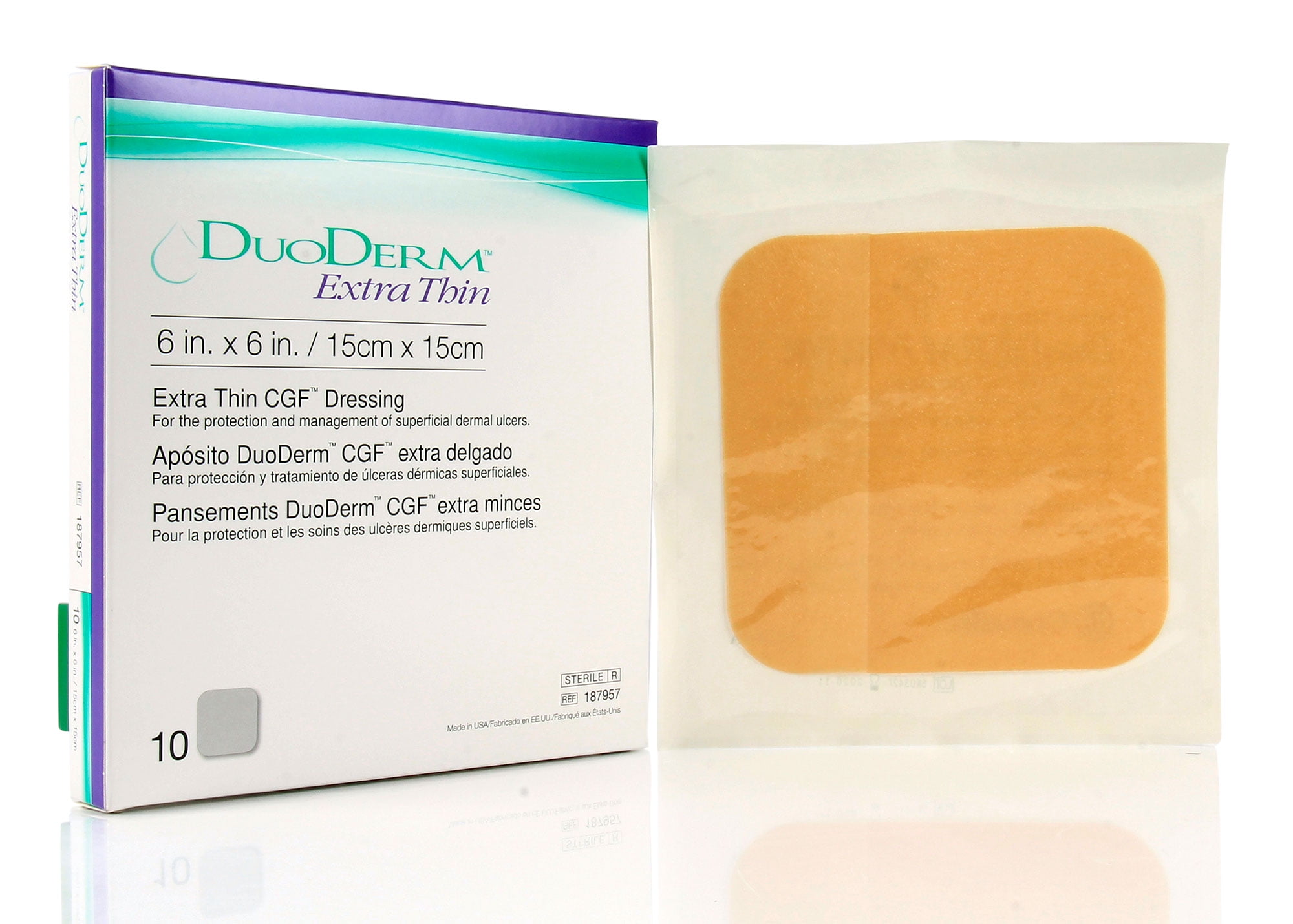 ConvaTec 187957 Duoderm Extra Thin CGF Dressings 6" x 6" - Box of 10 ...