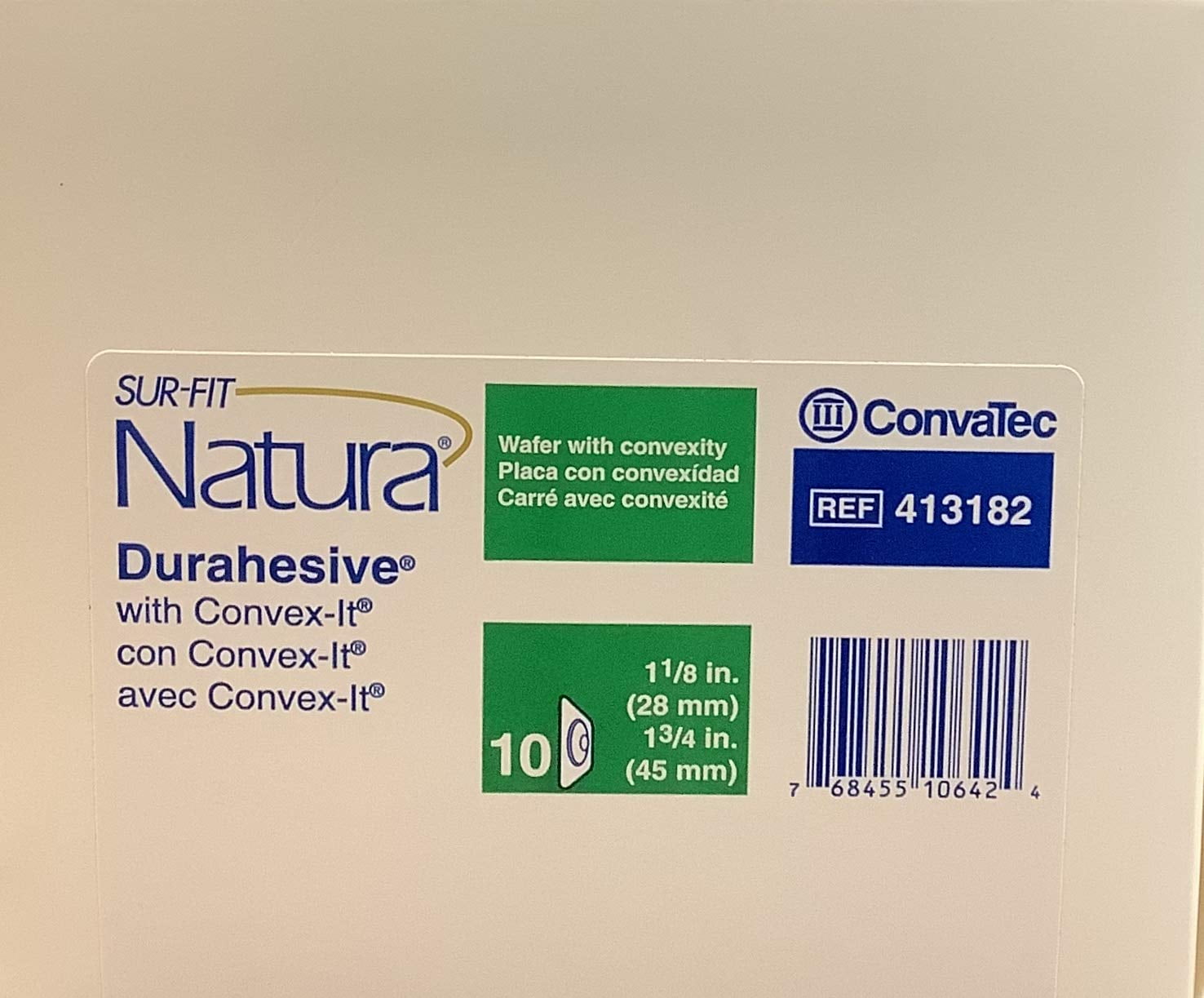 ConvaTec 413182 SUR-FIT Natura Two-Piece Durahesive Skin Barrier with Convex-IT Technology, Pre ...