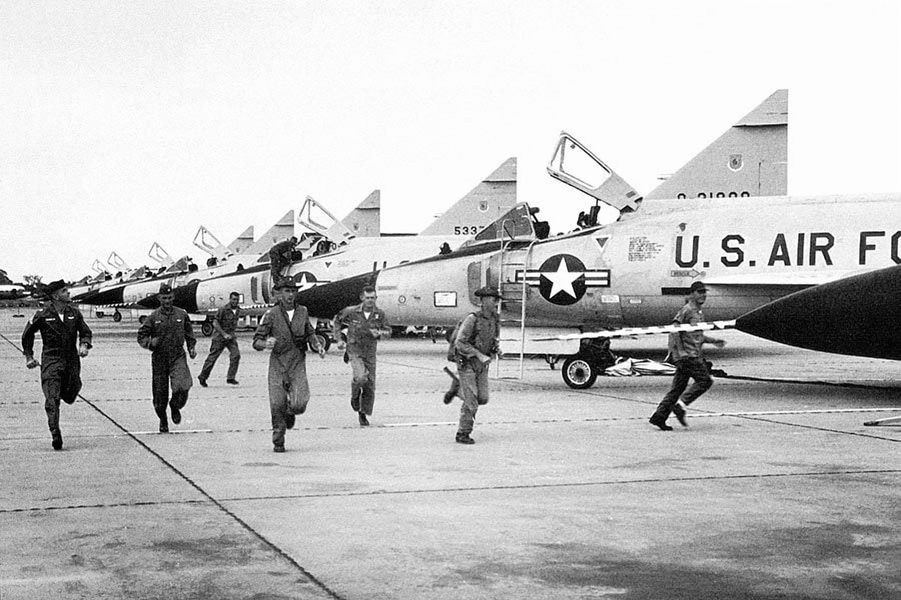 Convair F-102 Delta Dagger Flight Line - 24x36 Inch Glossy Laminated ...