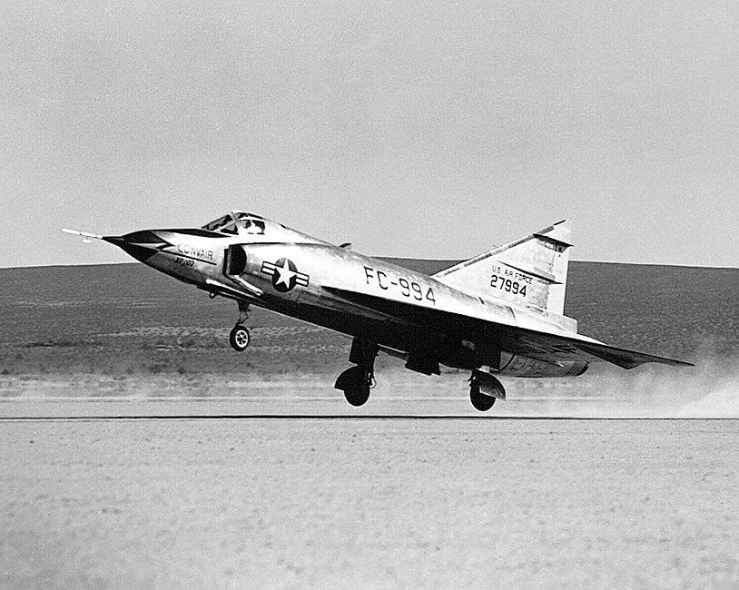 Convair F-102 Delta Dagger Take Off Style - B - 12x18 Inch Laminated ...
