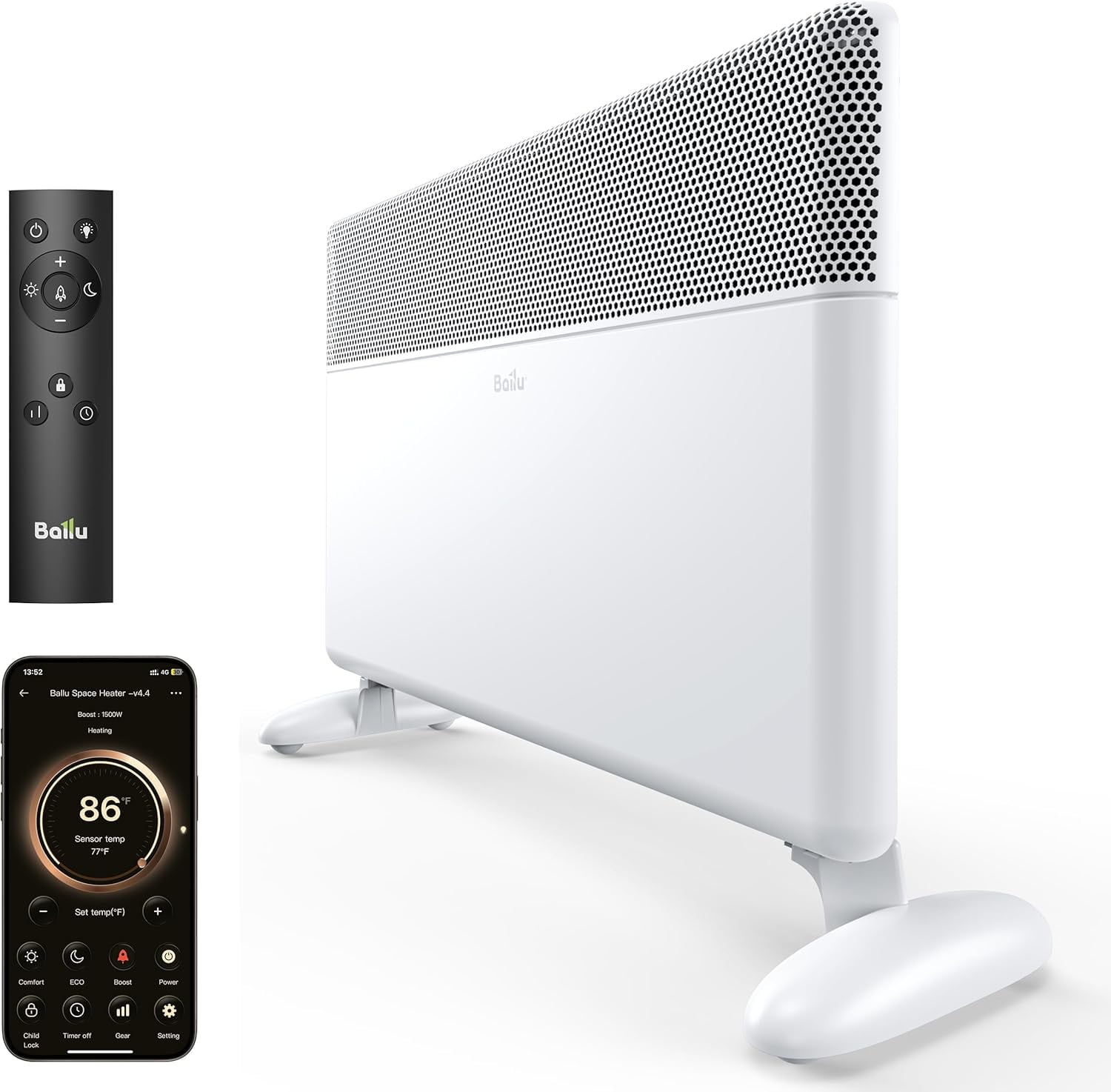 Convection Panel Space Heater for Large Room,1500W Electric with ...