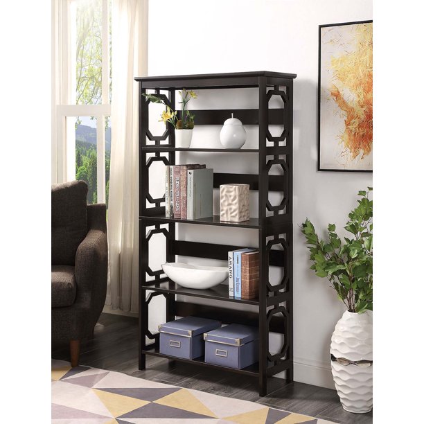 Convenience Concepts Omega Five-Tier Bookcase in Espresso Wood Finish ...