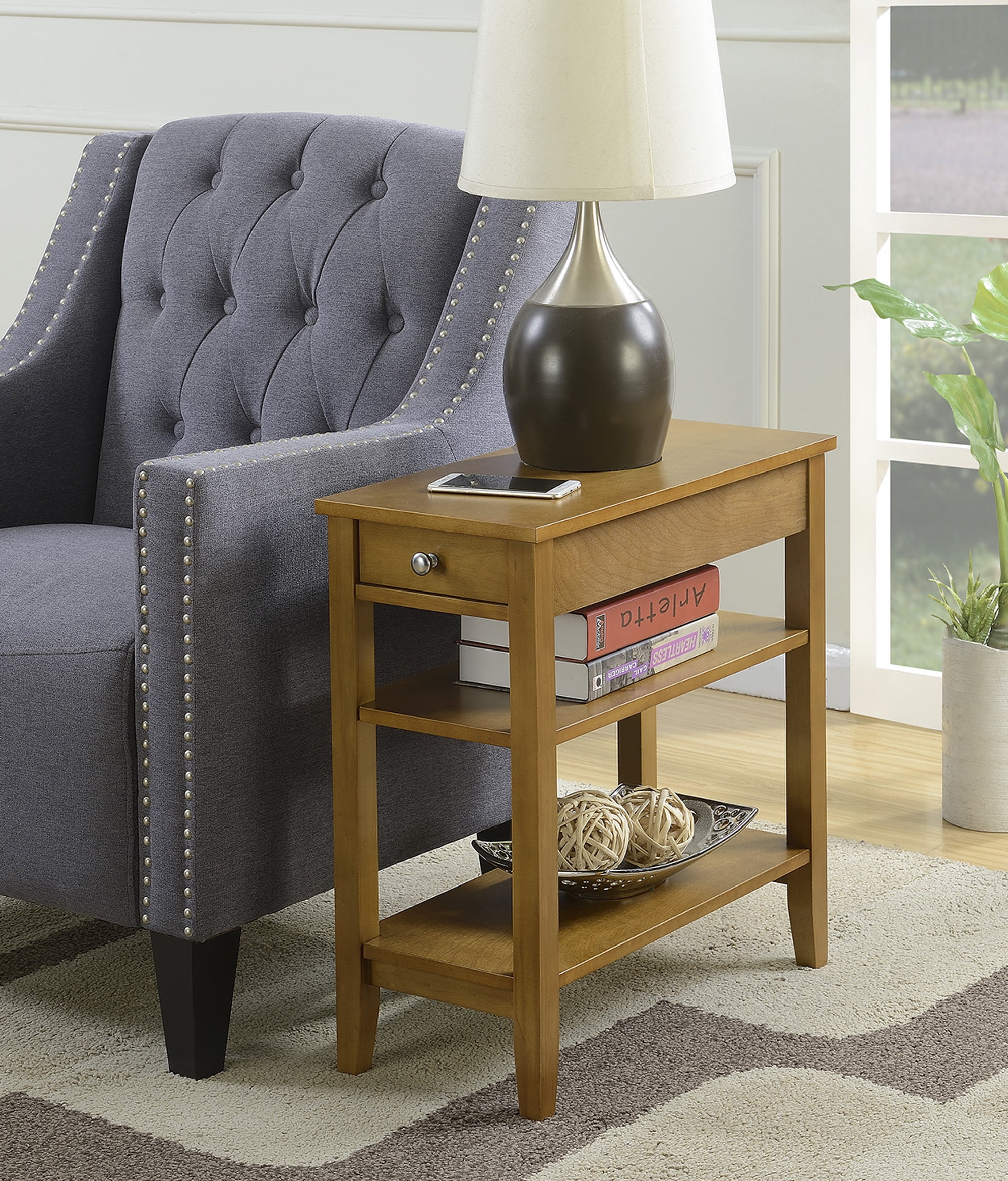 Convenience Concepts American Heritage 1 Drawer Chairside End Table ...