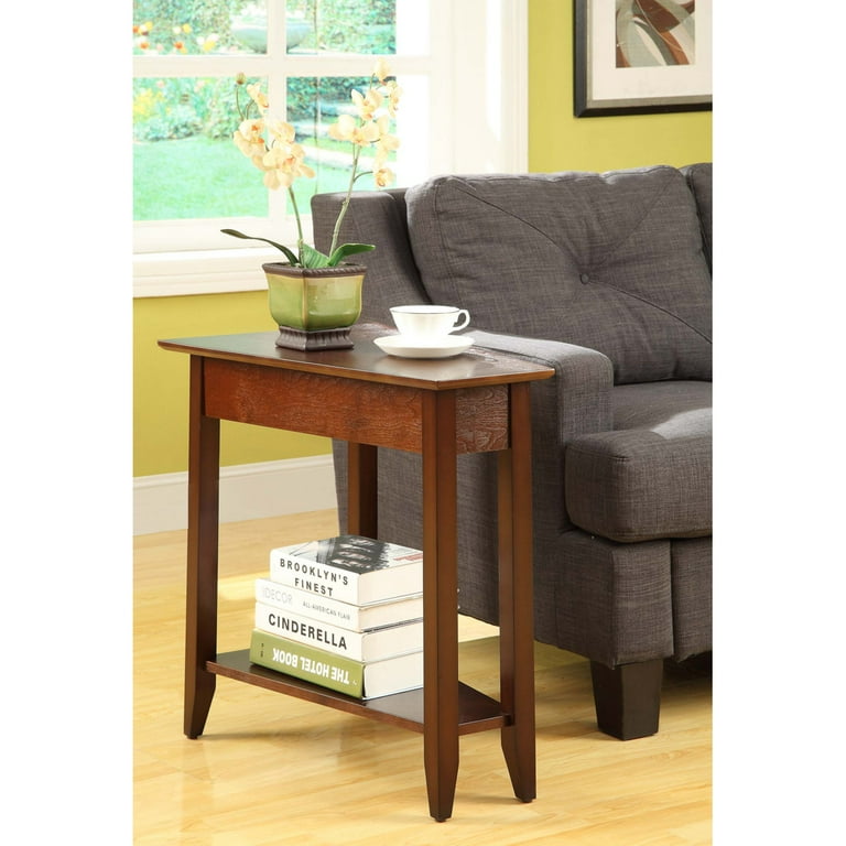 Convenience Concepts American Heritage Wedge End Table with Shelf Espresso
