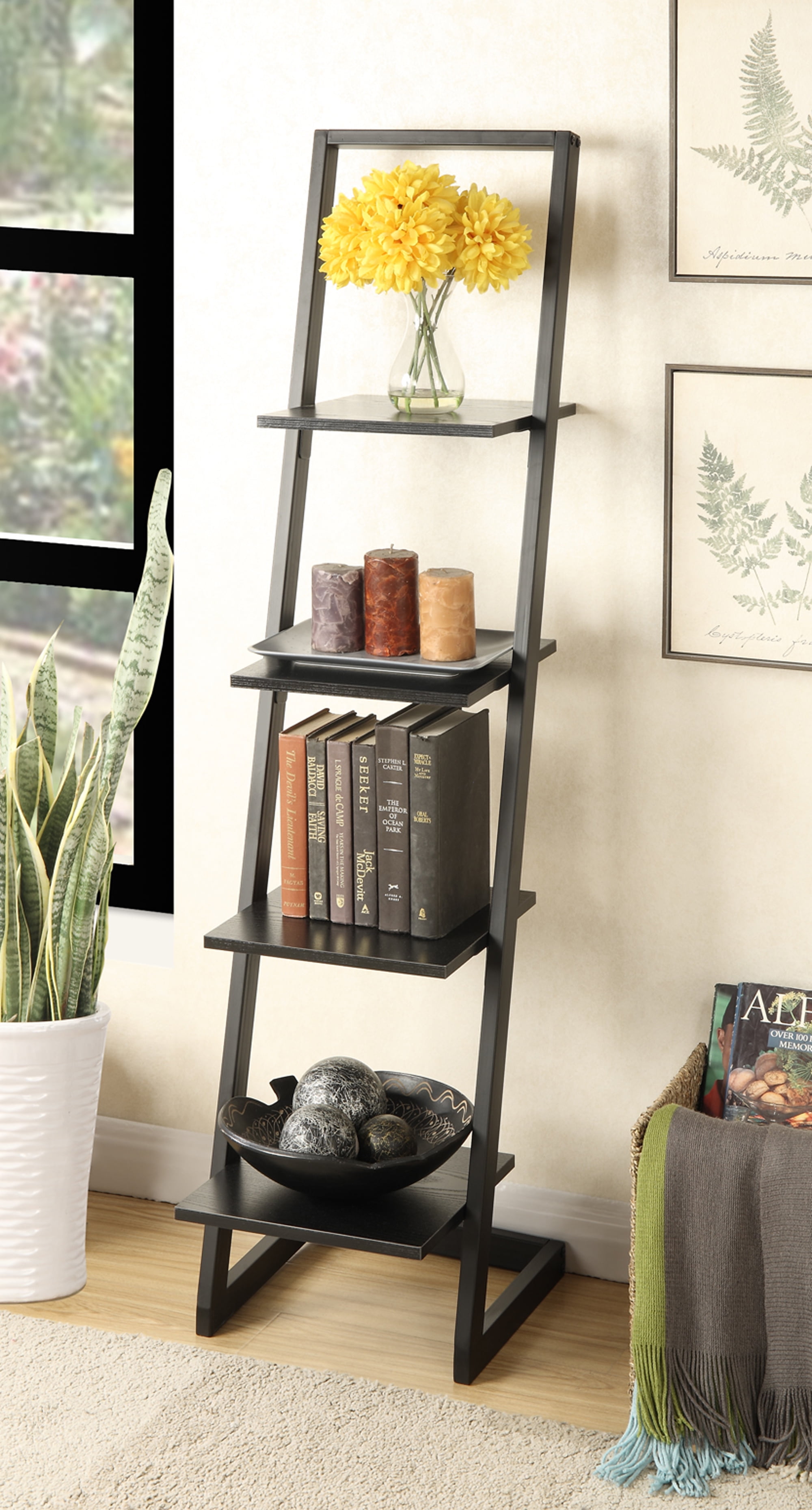Convenience Concepts Designs2Go 4-Tier Ladder Bookshelf - Walmart.com