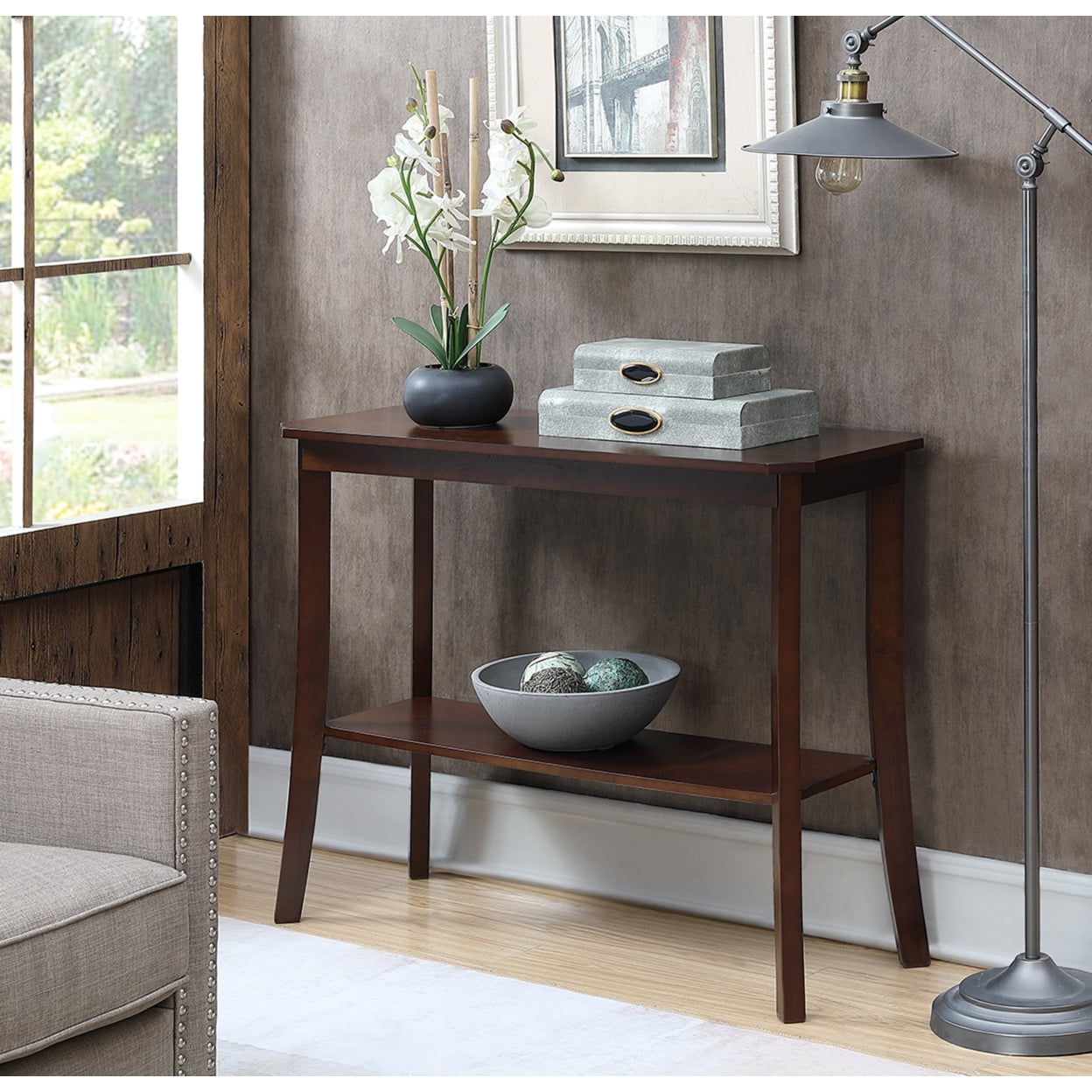 Convenience Concepts Designs2Go Baja Console Table with Shelf, Espresso ...