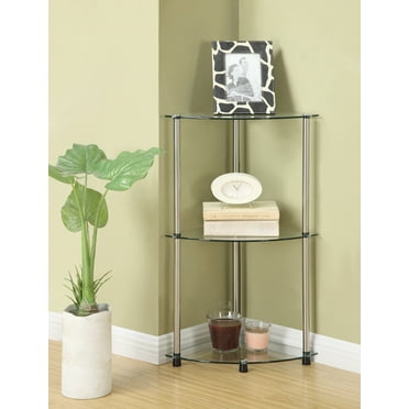 Convenience Concepts Small Office 3-Tier Corner Folding Metal Storage ...