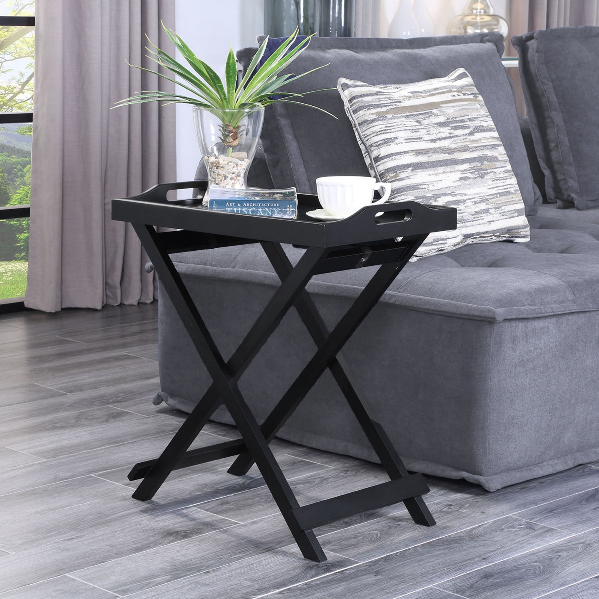 Convenience Concepts Designs2Go Folding Tray Table, Black - Walmart.com