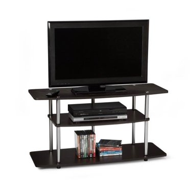 Furinno Turn-N-Tube 3-Tier No Tool TV Stand, Gray/Black, Durable ...