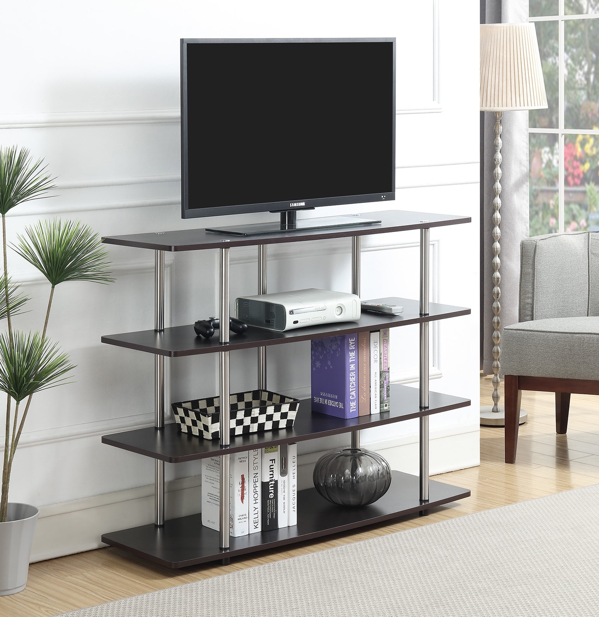 Convenience Concepts, TV Stand, XL Highboy 4 Tier, Espresso - Walmart.com