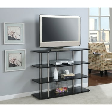 Convenience Concepts Designs2Go No Tools TV Stand with Black Glass ...