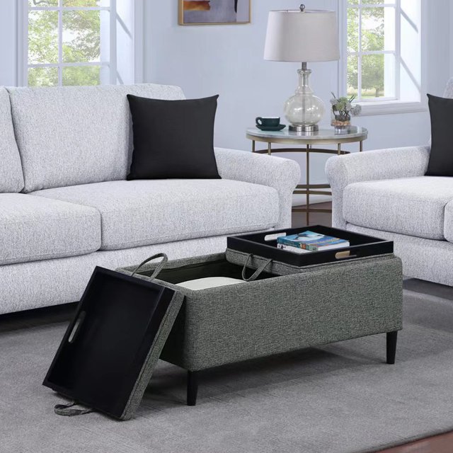 Convenience Concepts Designs4Comfort Magnolia Storage Ottoman with ...