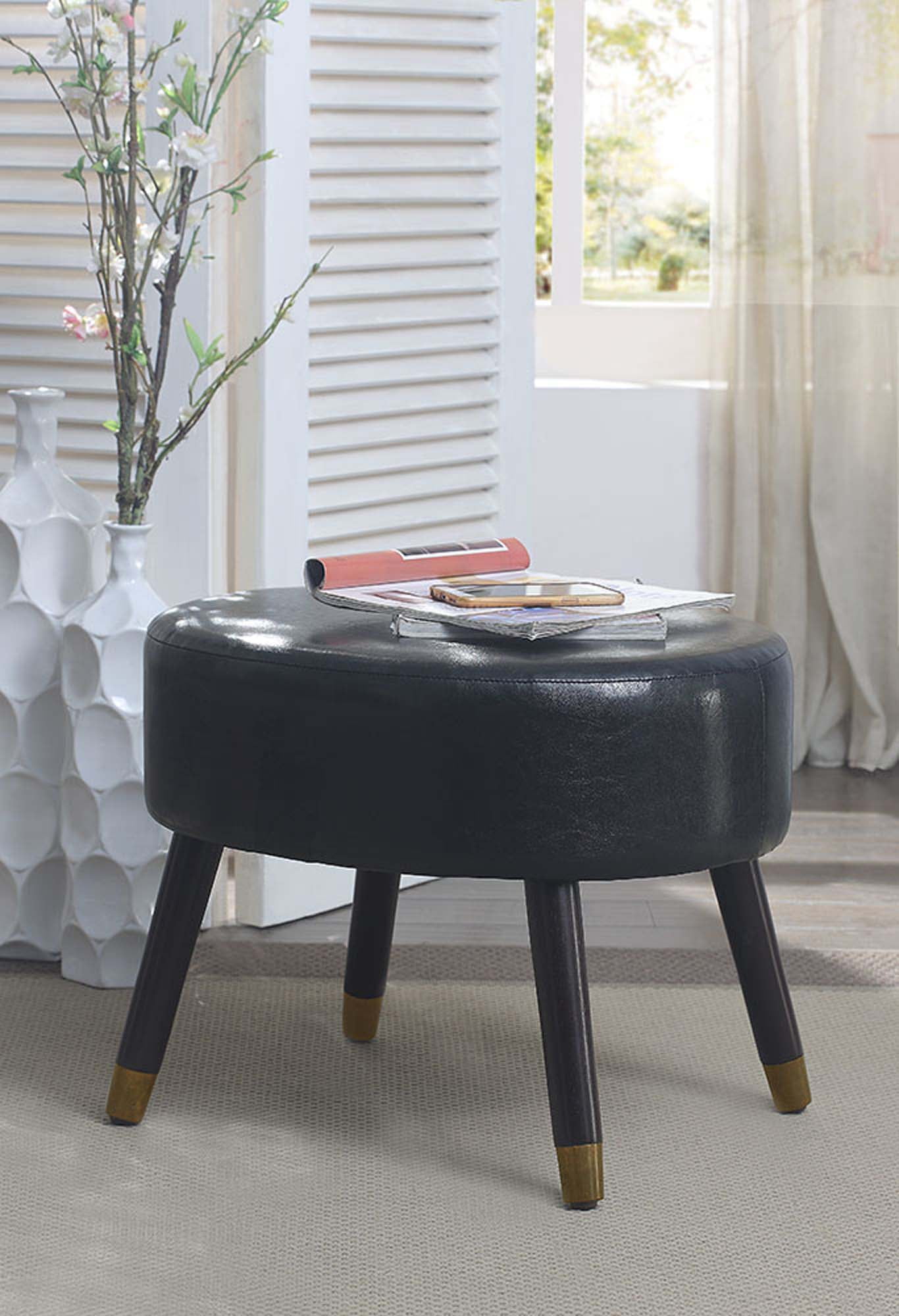 Convenience Concepts Designs4Comfort Mid Century Oval Ottoman Stool ...
