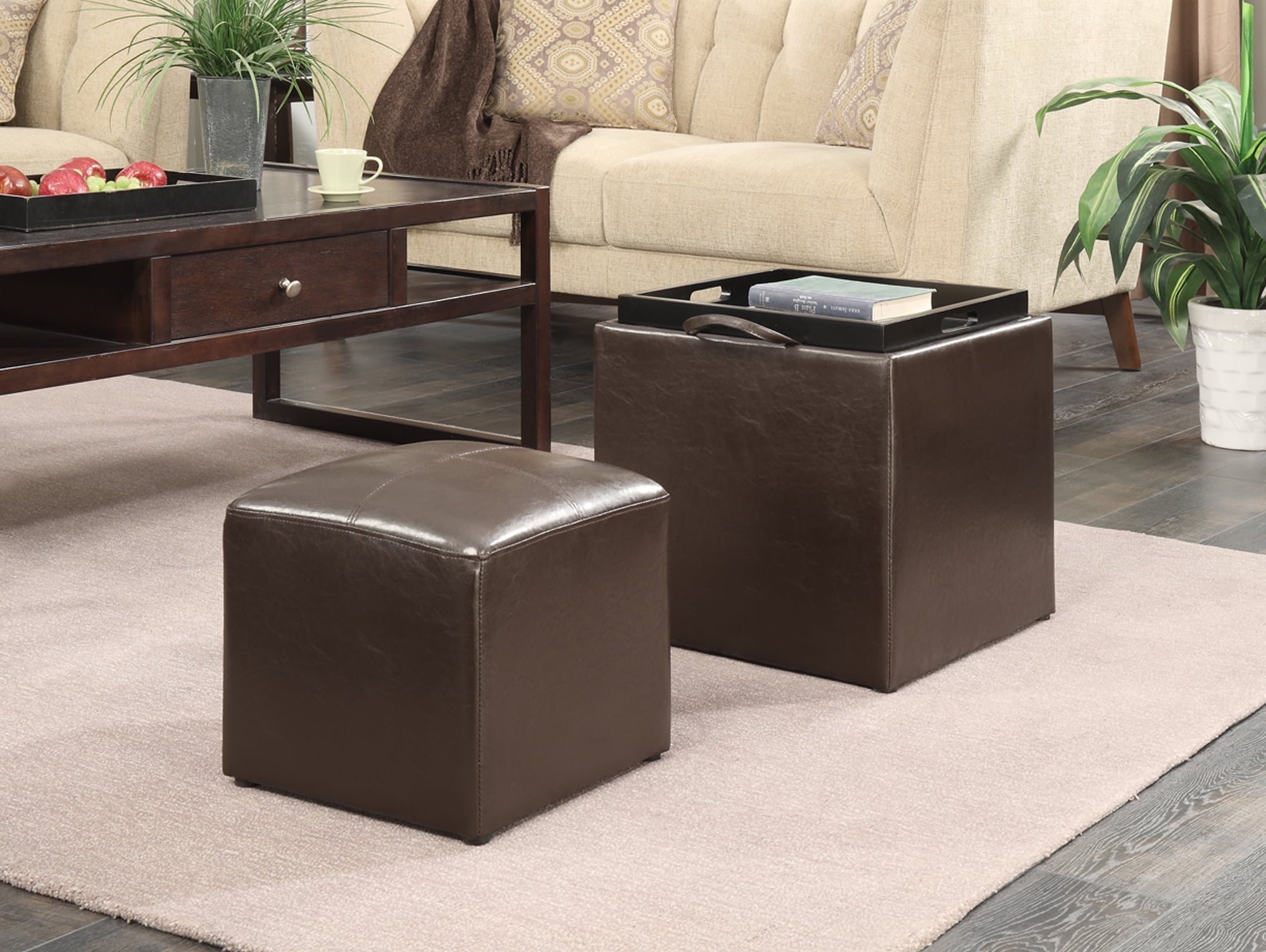 Convenience Concepts Designs4Comfort Park Avenue Single Ottoman with ...